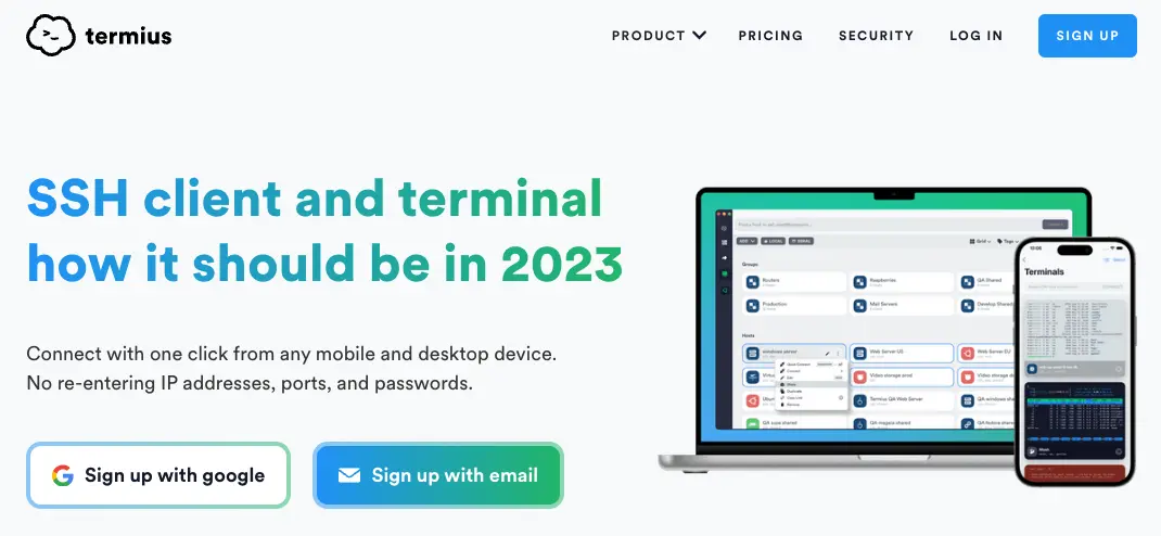 Termius - für SSH und SFTP